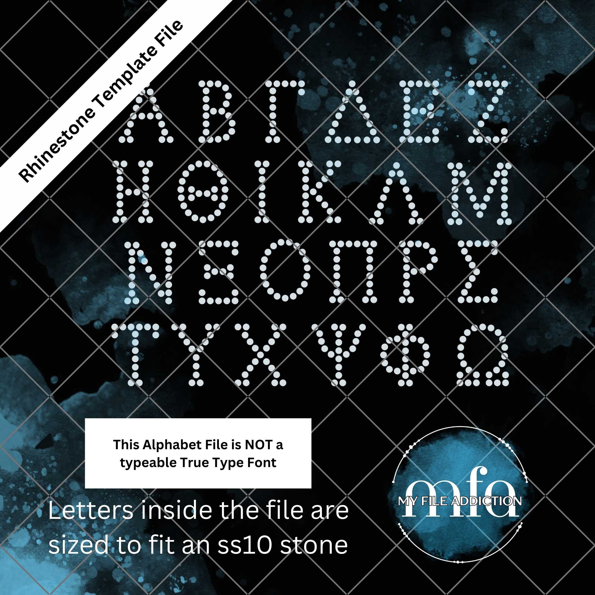 My File Addiction - 1.17 Inch Greek Letters Rhinestone Template File