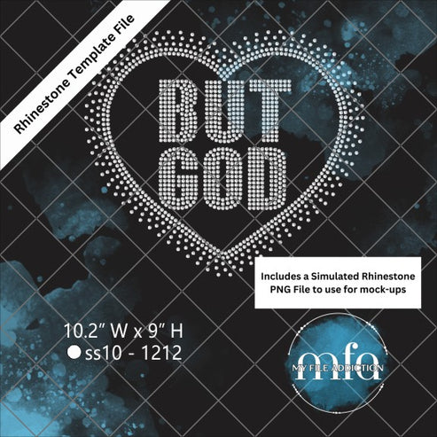 My File Addiction - But God Heart Rhinestone Template File