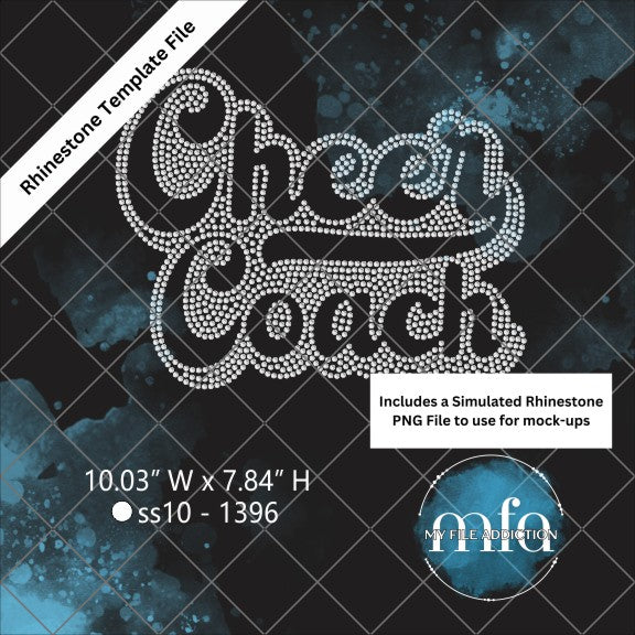 My File Addiction - Cheer Coach Retro Rhinestone Template File