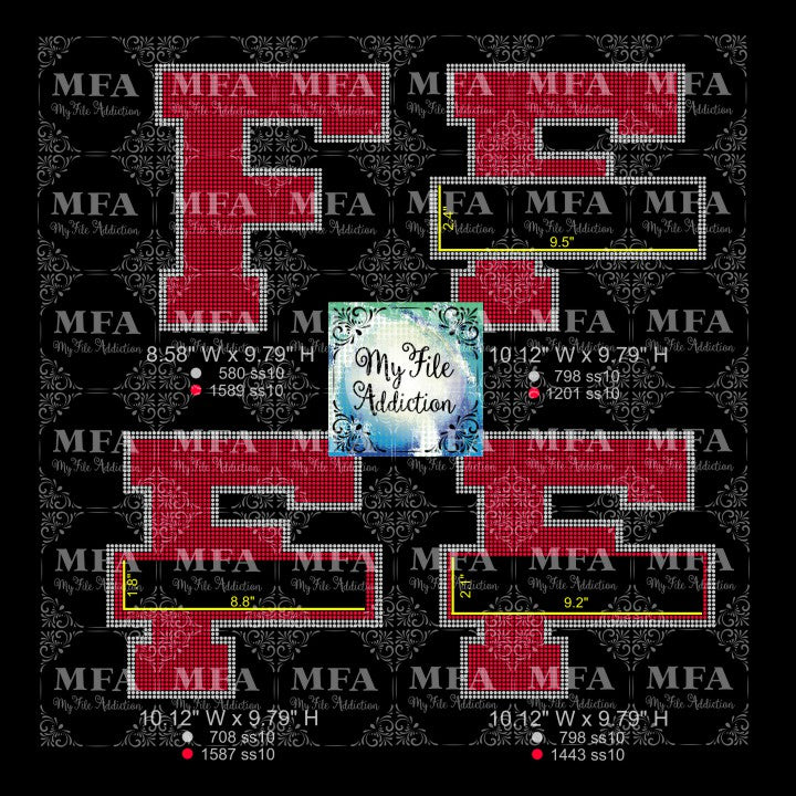My File Addiction - F with Banner Rhinestone Digital Download