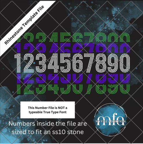 My File Addiction - Stacked Numbers Rhinestone Template File