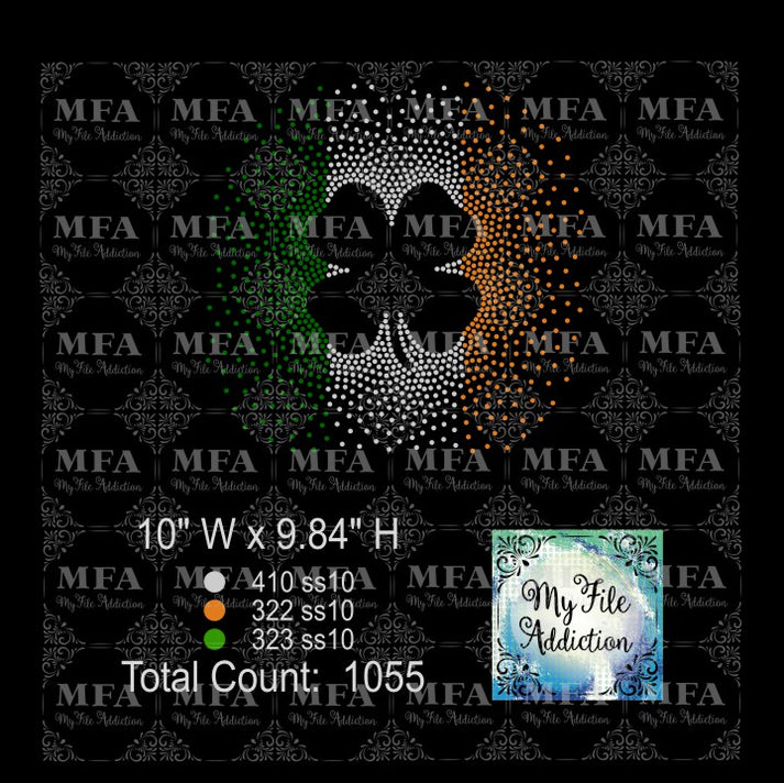 My File Addiction - Shamrock Scatter 2 Rhinestone Digital Download